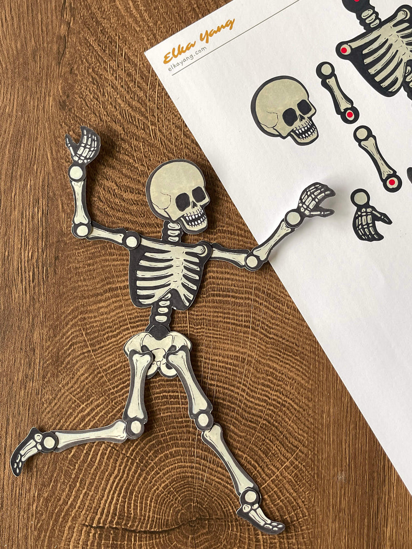 Skeleton Paper Doll | Halloween skeleton ornament, skeleton decor ...