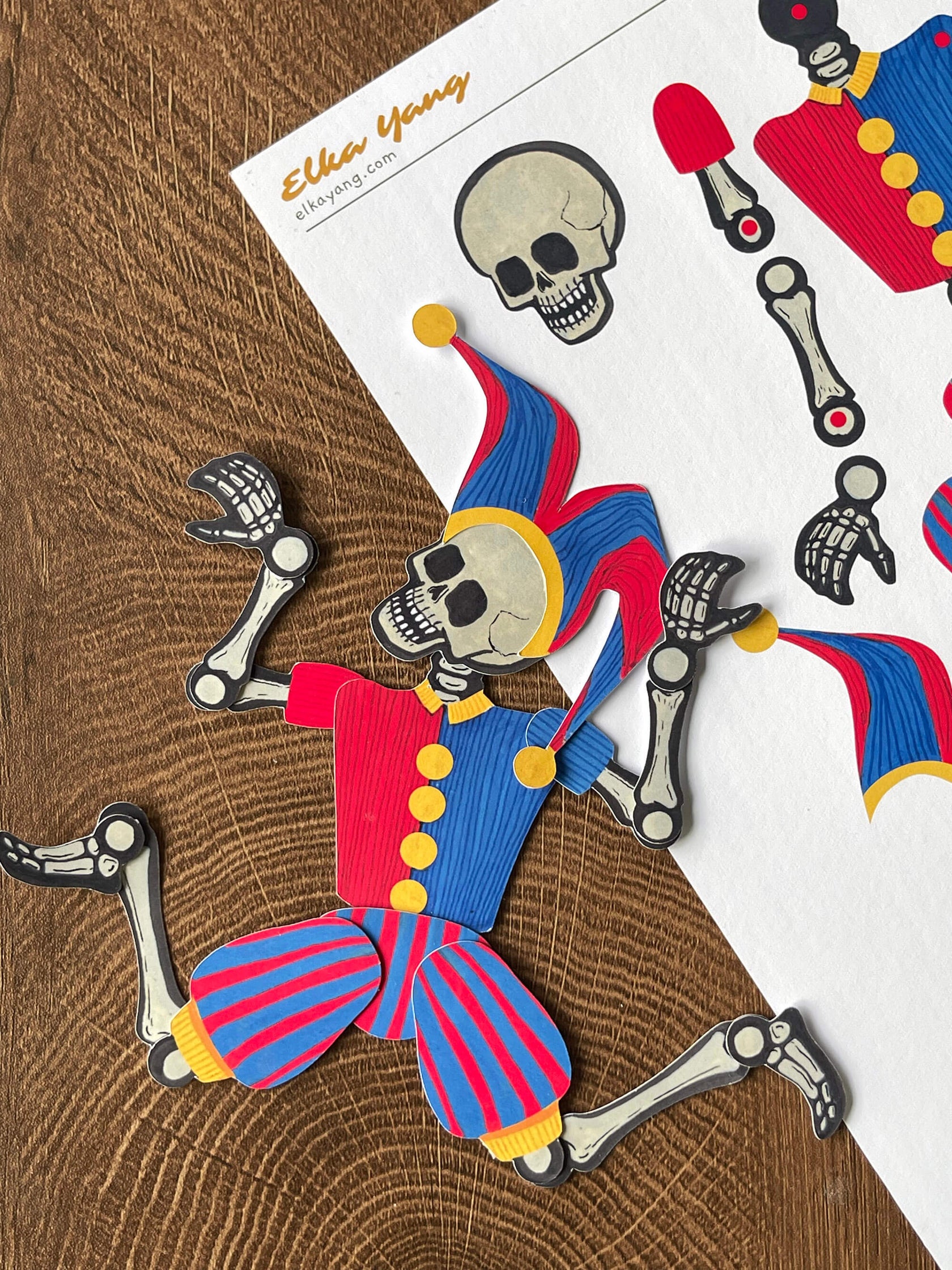 Skeleton Paper Doll | Halloween skeleton ornament, skeleton decor ...